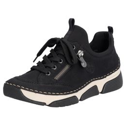 Slip-On Sneaker Rieker, Damen, Gr. 38, schwarz, Nubuklederimitat, Textil, Schuhe, Schlupfschuh, Halbschuh, Freizeitschuh mit weicher Innensohle