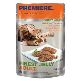 Premiere Finest Nassfutter Katze Jelly Adult Reich an Truthahn 44x85 g