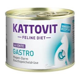 Kattovit Feline Diet Nassfutter Katze Gastro Adult Ente 24x185 g