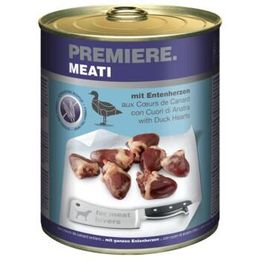 Premiere Meati Nassfutter Hund, Adult, Entenherzen 24x800 g