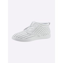 Schn&uuml;rschuh Heine, Damen, Gr. 37, wei&szlig;, Leder, Schuhe Schn&uuml;rschuh