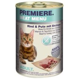 Premiere Meat Menu Adult Rind mit Pute und Shrimps 12x400 g