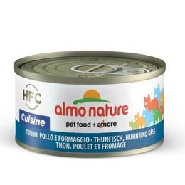 Almo Nature HFC Natural Nassfutter Katze Thunfisch, Huhn und K&auml;se 24x70 g