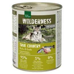 REAL NATURE WILDERNESS Nassfutter Hund, Senior, True Country, Huhn und Lachs 12x800 g