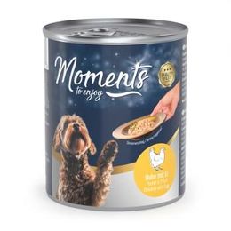MOMENTS Nassfutter Hund, Adult, Huhn mit Ei 12x220 g