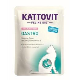 Kattovit Feline Diet Nassfutter Katze Gastro Adult Lachs und Reis 48x85 g