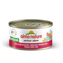 Almo Nature HFC Natural Nassfutter Katze Huhn und Leber 24x70 g