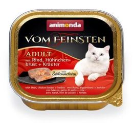 animonda Vom Feinsten Nassfutter Katze, Adult, mit Schlemmerkern Rind, H&uuml;hnchenbrust und Kr&auml;uter 32x100 g