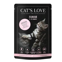 CAT'S LOVE Katzenfutter Katze Junior in Gelee Huhn mit Algenkalk und Distel&ouml;l 24x85 g