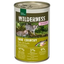 REAL NATURE WILDERNESS Nassfutter Katze, Kitten True Country, Huhn und Lachs 24x400 g
