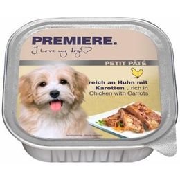 Premiere Petit P&acirc;t&eacute; Nassfutter Hund, Adult, Huhn und Karotten 44x150 g