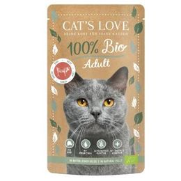 CAT'S LOVE Bio Nassfutter Katze Adult in Gelee Rind 24x100 g