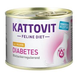 Kattovit Feline Diet Nassfutter Katze Diabetes Adult Huhn 48x185 g