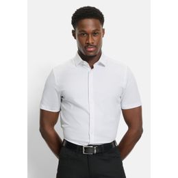 Businesshemd OLYMP "OLYMP Level Five 24/Seven, body fit, Modern Kent", Herren, Gr. 38, Normaler Arm, wei&szlig;, 64% Baumwolle, 27% Polyester, 9% Elasthan, Hemden