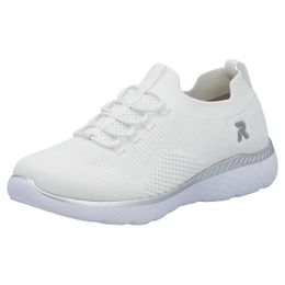 Slip-On Sneaker RIEKER SPORT, Damen, Gr. 36, wei&szlig;, Textil, Schuhe Sneaker, Slipper, Freizeitschuh, Schlupfschuh mit Elastik-Einstieg, Topseller