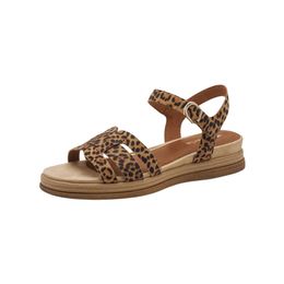 Riemchensandale Tamaris "Tamaris Sandalen Leder", Damen, Gr. 37, leopard, Leder, Schuhe Riemchensandale