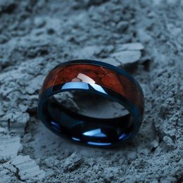 Holzkern Binary Ring Blau und Kork