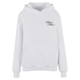 Kapuzenpullover MISS TEE "Miss Tee Give A Damn Ladies Fluffy Hoody", Damen, Gr. XS, wei&szlig;, 70% Baumwolle, 30% Polyester, mehrfarbig, loose fit, ohne Ausschnitt, Pullover Kapuzenpullover
