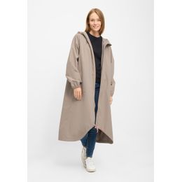 Regenmantel Derbe "Kapby", Damen, Gr. 40, cobblestone, Obermaterial: 100% Polyester. Futter: 100% Polyester, M&auml;ntel, 2-Wege-Rei&szlig;verschluss, wasserabweisend, winddicht, Kapuze