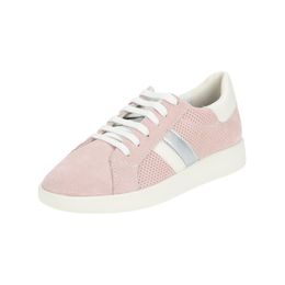 Sneaker Geox "Geox Sneaker Veloursleder/Synthetik", Damen, Gr. 36, wei&szlig; (rosa, wei&szlig;), Synthetik, Veloursleder, Schuhe Sneaker