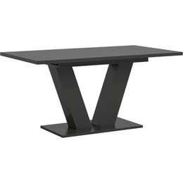 Esstisch Home Affaire "Motus, ausziehbar 150 -190 cm, inklusive 40 cm Einlegeplatte", grau (grau, grau, grau, grau), B:150cm H:76cm T:90cm, Tische, Esstisch, V-Gestell mit Bodenplatte, Tisch, K&uuml;chentisch, Esszimmer, K&uuml;che