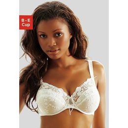 B&uuml;gel-BH Nuance, Damen, Gr. 75, Cup D, wei&szlig;, Spitze, Obermaterial: 50% Polyester, 30% Polyamid, 20% Elasthan, BHs B&uuml;gel-BH, mit Stickerei Spitze in floraler Optik, Dessous