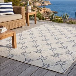 Teppich Sansibar "Nordsee Beach SA-034", creme, B:67cm H:5mm L:120cm, Polypropylen, Teppiche, Teppich, modernes Design, Motiv: gekreuzte S&auml;bel, In- und Outdoor geeignet