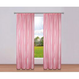 Gardine OTTO HOME "Dimona" Gr. 1, rosa (ros&eacute;), B:140cm H:145cm, Voile, Polyester, Gardinen, Gardine, 2er-Set, transparent, Voile, Polyester