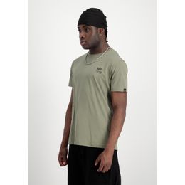 T-Shirt Alpha Industries "Camo Logo Puff Print Backprint T-Shirt", Herren, Gr. M, gr&uuml;n (olive), Obermaterial: 100% Baumwolle, Shirts T-Shirt