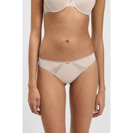 String BOSS "Pure", Damen, Gr. L, light beige 270, Obermaterial: 75% Polyamid, 25% Elasthan, k&ouml;rpernah, Unterhosen String, k&ouml;rpernahe Form, mit Spitzeneinsatz