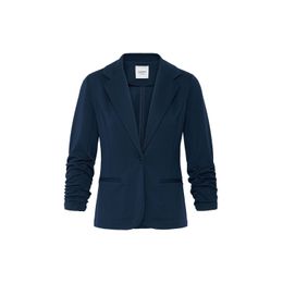 Jackenblazer oxmo "Jackenblazer OXNTanja", Damen, Gr. L, blau (total eclipse), Obermaterial: 71% Polyester PES. 26% Viskose CV. 3% Elasthan EL., Blazer