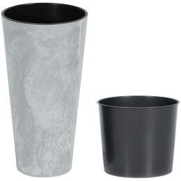 Pflanzk&uuml;bel Prosperplast "Tubus Slim Beton", blau (betongrau), H:57,2cm &Oslash;:30cm, Polypropylen, Pflanzgef&auml;&szlig;e, Pflanzk&uuml;bel, &Oslash;xH: 30x57,2 cm