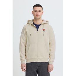 Kapuzensweatjacke Blend "BHJapa Backprint", Herren, Gr. M, oyster gray, Sweatware, 60% Baumwolle, 40% Polyester, unifarben, normal normal, ohne Ausschnitt, Rippb&uuml;ndchen, Sweatjacken, Kapuzen Sweatjacke mit Backprint