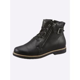 Schn&uuml;rstiefelette Andrea Conti, Damen, Gr. 38, schwarz, Glattleder, Leder, Schuhe Schn&uuml;rstiefelette