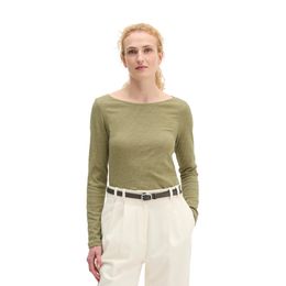Marc O'Polo Langarmshirt MARC O'POLO "aus Organic Cotton-Qualit&auml;t", Damen, Gr. L, pure sage, Obermaterial: 100% Baumwolle, unifarben, Basic, regular fit, U-Boot-Ausschnitt, normaler Saum, Shirts Langarmshirt