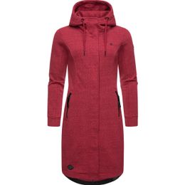 Kurzmantel Ragwear "Letti Long", Damen, Gr. L (40), lila (himbeere), Fleece, Obermaterial: 54% Polyester, 41% Baumwolle, 5% Viskose, tailliert knieumspielend, hoch geschlossener Ausschnitt, &Auml;rmel ohne &Auml;rmelschlitz normaler Saum, M&auml;ntel Kurzmantel, &Uuml;bergangsjacke aus Fleece mit Kapuze
