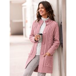 Strickjacke Inspirationen, Damen, Gr. 36, lila (hortensie), 50% Baumwolle, 50% Polyacryl, unifarben, Strickjacken Strickjacke
