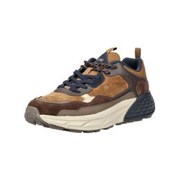 Sneaker JEEP "JEEP Sneaker Lederimitat/Textil", Herren, Gr. 41, tobacco, Lederimitat, Textil, Schuhe Sneaker