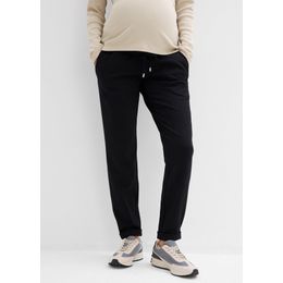 bonprix Umstands-Schlupfhose mit elastischem Bund aus Punto di Roma, schwarz, Gr.36/38 (S), Bequeme Umstandshose f&uuml;r die Schwangerschaft