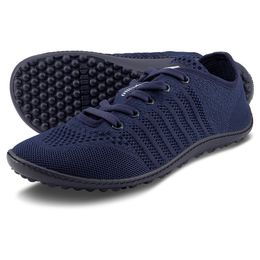 Barfu&szlig;schuh Leguano "GO", Gr. 41, blau, Textil, Schuhe Barfu&szlig;schuh, Schn&uuml;rschuh, Halbschuh, der das taktile Empfinden verst&auml;rkt