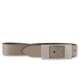 Bernd G&ouml;tz Lederg&uuml;rtel BERND G&Ouml;TZ "Lederg&uuml;rtel mit Rechteckschlie&szlig;e", Damen, Gr. 11,5, taupe, Rindsleder, G&uuml;rtel Lederg&uuml;rtel