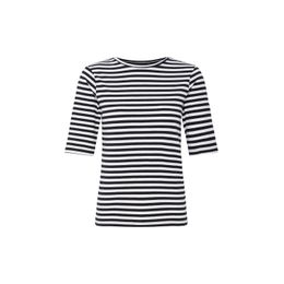 Rundhalsshirt oxmo "Rundhalsshirt OXNPubby", Damen, Gr. M, wei&szlig; (sanftes wei&szlig; mix), Obermaterial: 47% Baumwolle CO. 47% Modal CMD. 6% Elasthan EL., Shirts Rundhalsshirt