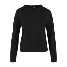 Rundhalspullover Urban Classics "Urban Classics Damen Ladies Knitted Roundneck Sweater", Damen, Gr. S, schwarz, 70% Viskose, 30% Polyamid, unifarben, normal, Rundhals, Pullover Rundhalspullover