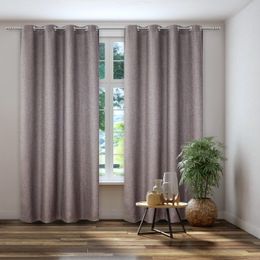 Vorhang Kutti "Dimout" Gr. 2, braun, B:140cm H:145cm, Polyester, Gardinen, Verdunkelung, Thermo, isolierend, einfarbig