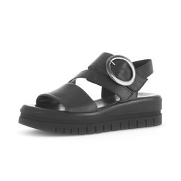 Plateausandaletten Gabor "Plateau Sandale", Damen, Gr. 37,5, schwarz, Schuhe