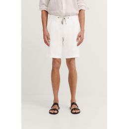 Bermudas Bugatti, Herren, Gr. 54, Normalgr&ouml;&szlig;en, wei&szlig; (10, wei&szlig;), 76% Baumwolle, 23% Leinen, 1% Elasthan, unifarben, normal, Hosen Bermudas, aus Baumwoll-Leinen-Mix