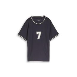 T-Shirt Tom Tailor, Jungen, Gr. 104/110, coal grau, Web, Obermaterial: 100% Polyester, bedruckt, regular fit normal, Rundhals, kontrastfarben, Shirts T-Shirt, mit Print