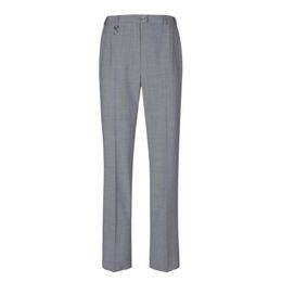 Stoffhose GOLDNER "Elegante Stretchhose mit B&uuml;gelfalten", Damen, Gr. 42, N-Gr, grau (silbergrau, melange), Obermaterial: 53% Polyester PES. 43% Schurwolle WV. 4% Elasthan EL., normal, Hosen Stoffhose, Bund mit dekorativem Zierteil
