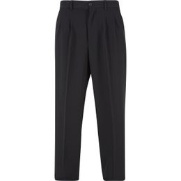 Stoffhose Urban Classics "Urban Classics Herren Wide Fit Pants", Herren, Gr. 42, Normalgr&ouml;&szlig;en, schwarz, 77% Polyester, 17% Viskose, 6% Elasthan, unifarben, loose fit, Hosen Stoffhose