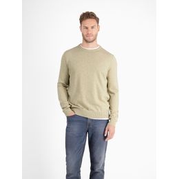 Strickpullover Lerros "Herren Strickpullover aus Baumwolle mit Crewneck Ausschnitt", Herren, Gr. L, beige (tender beige melange), 100% Baumwolle, Pullover Strickpullover, Weicher Strick-Pullover, Rundhalsausschnitt, lange &Auml;rmel, pflegeleicht